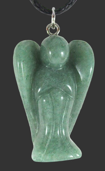 Green Aventurine Crystal Angel Pendant | Crystal Jewellery | Angel ...