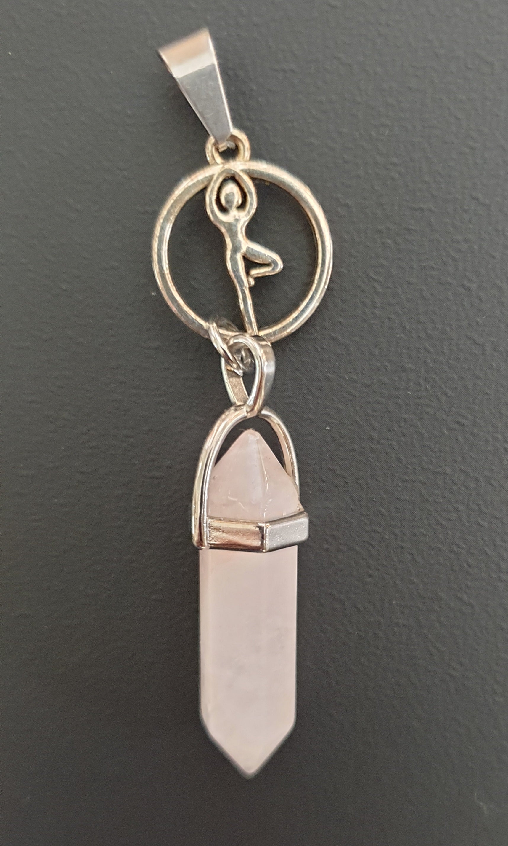 Yoga Pose Rose Quartz Pendant | Crystal Jewellery | Point Pendants ...
